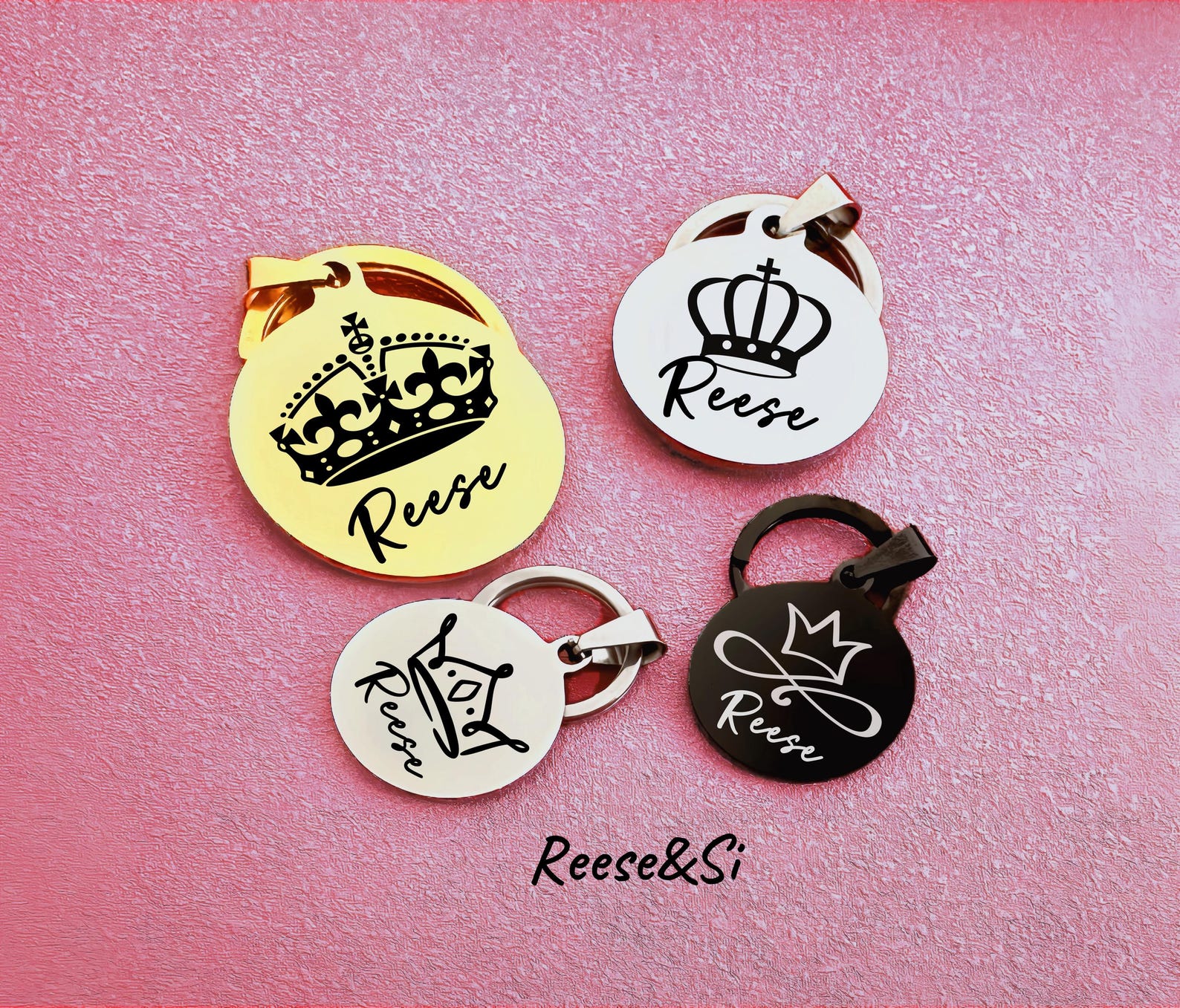 Personalized Tiny Pet Crown ID Tag, Princess Cat Tag, Prince Dog Tag ...