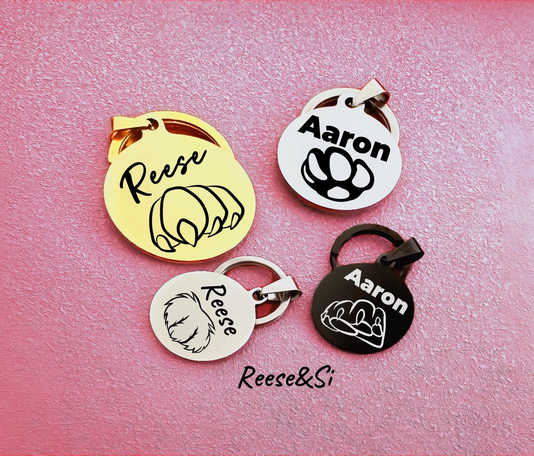 Personalized Pet Paw ID Tag, Fancy Paw Cat Tag, Unique Paw Dog Tag ...