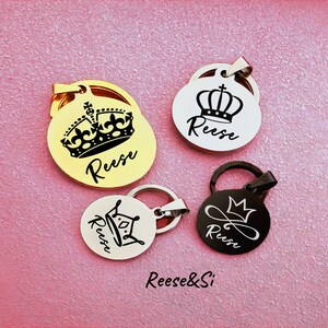 Personalized Pet Crown ID Tag, Princess Cat Tag, Prince Dog Tag ...