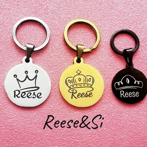 Personalized Pet Crown ID Tag, Princess Cat Tag, Prince Dog Tag ...