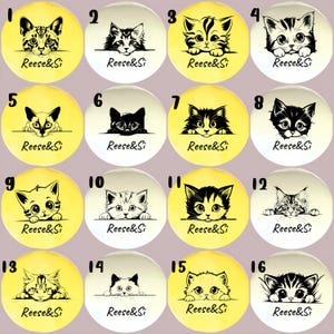 Custom Engraved Cat Tag, Peeking Kitten Tag, Silhouette Cat Tag, Cute ...