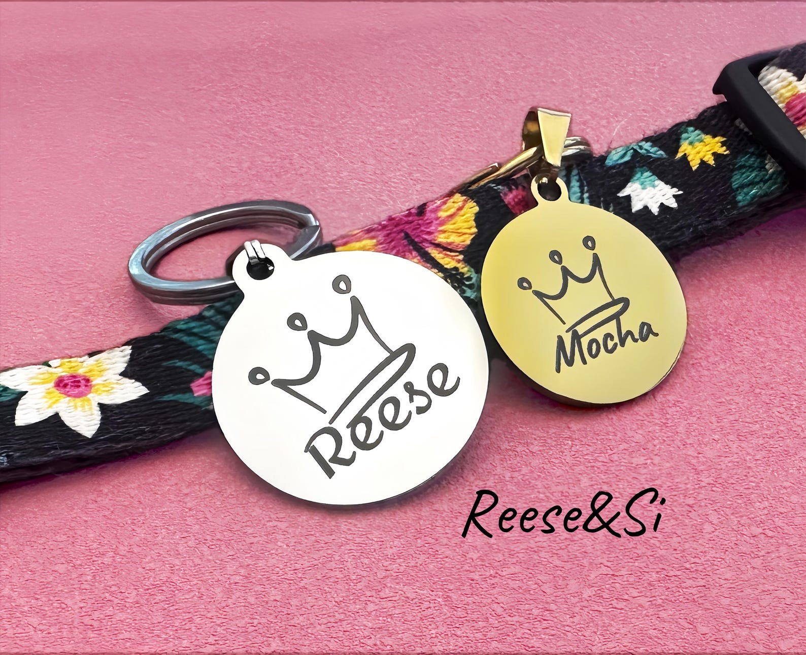 Personalized Tiny Pet Crown ID Tag, Princess Cat Tag, Prince Dog Tag ...