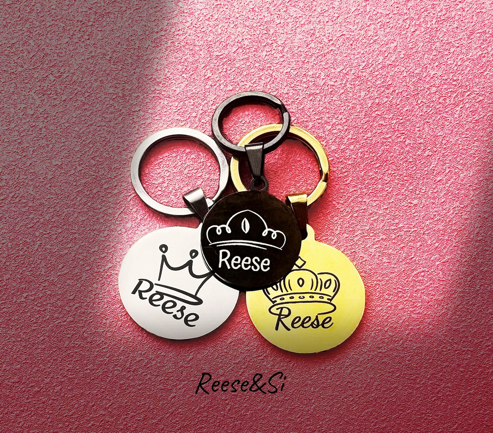 Personalized Pet Crown ID Tag, Princess Cat Tag, Prince Dog Tag, Double ...