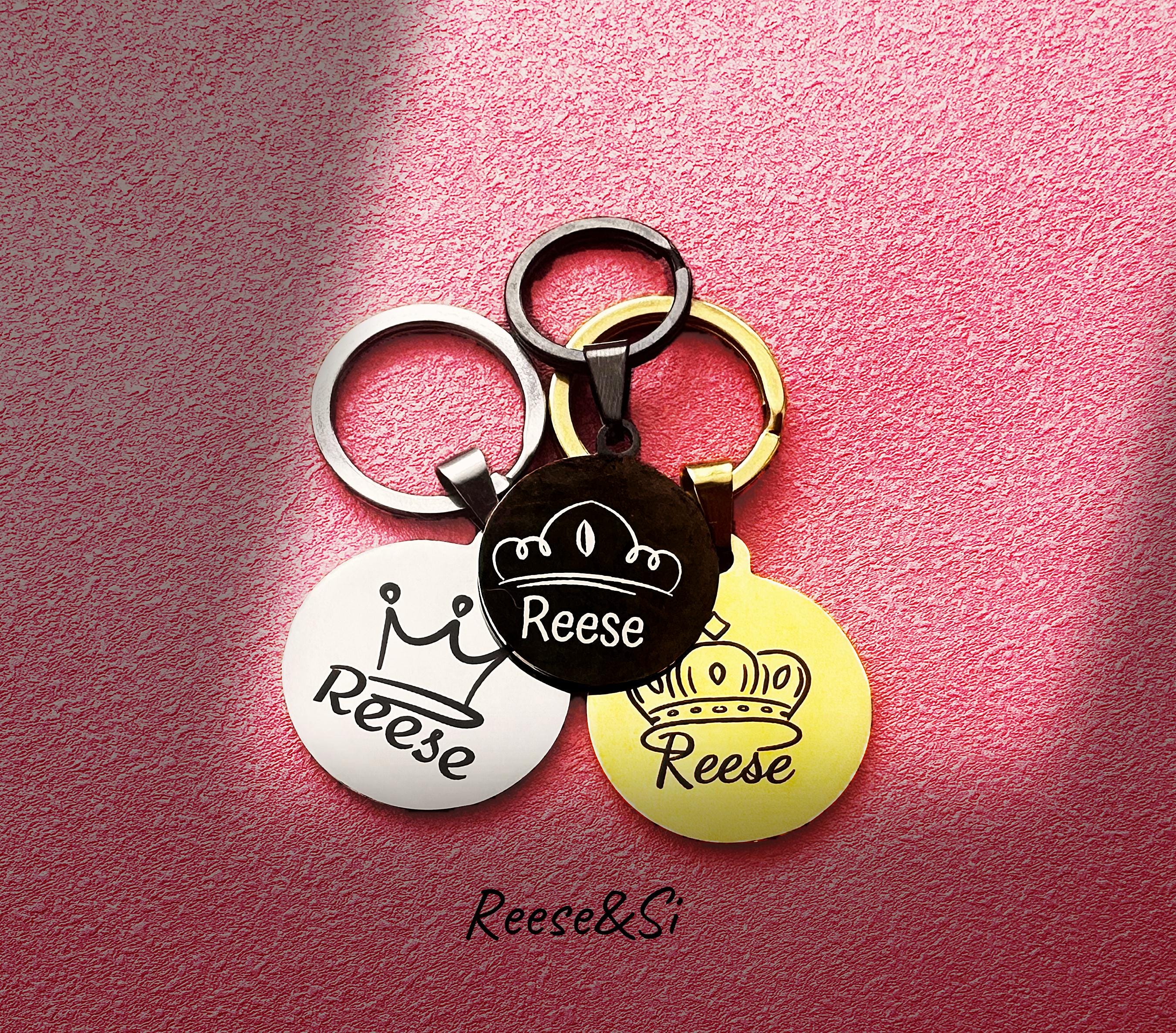 Personalized Pet Crown ID Tag, Princess Cat Tag, Prince Dog Tag, Double ...