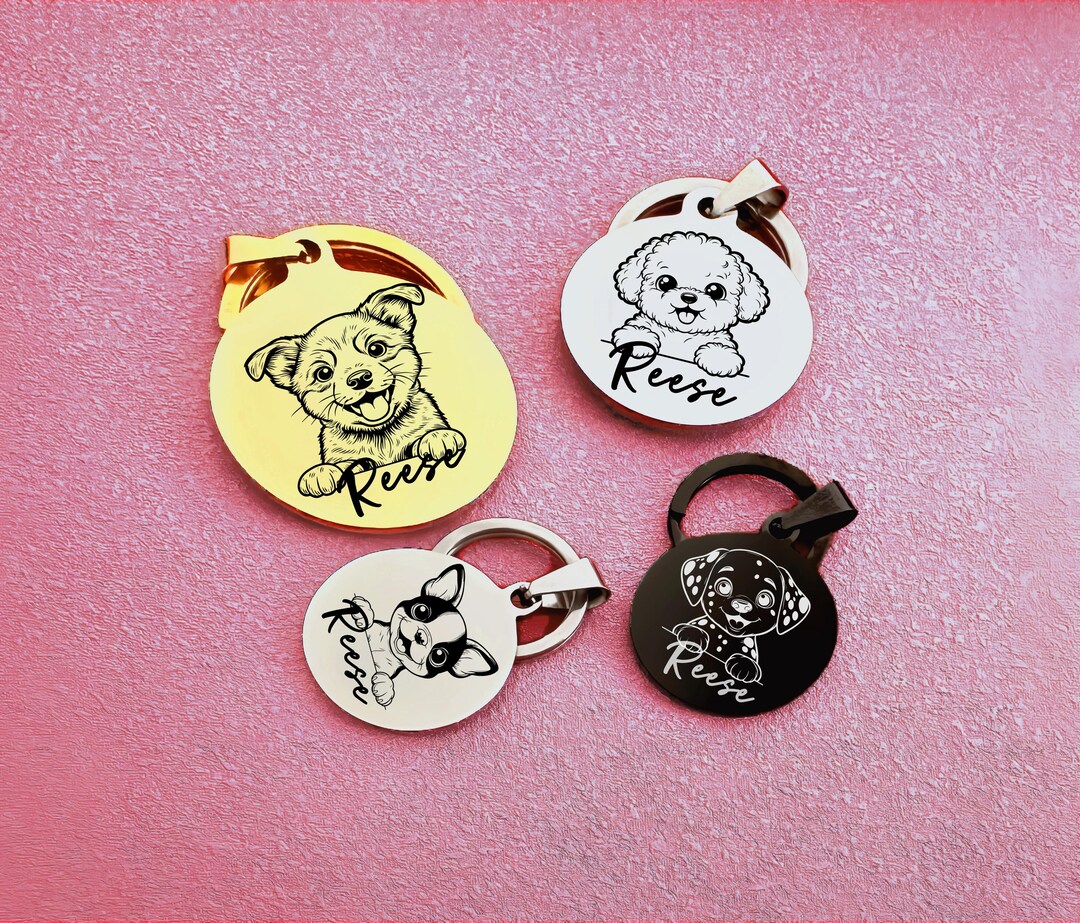 Personalized Disney Dog Tag, Dog Head Charm Gift, Cute Dog Tag ...