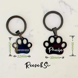 Big Feet Paw Sharped Dog ID Tag, Engraved Hollow Paw Cat Tag,paw Print ...
