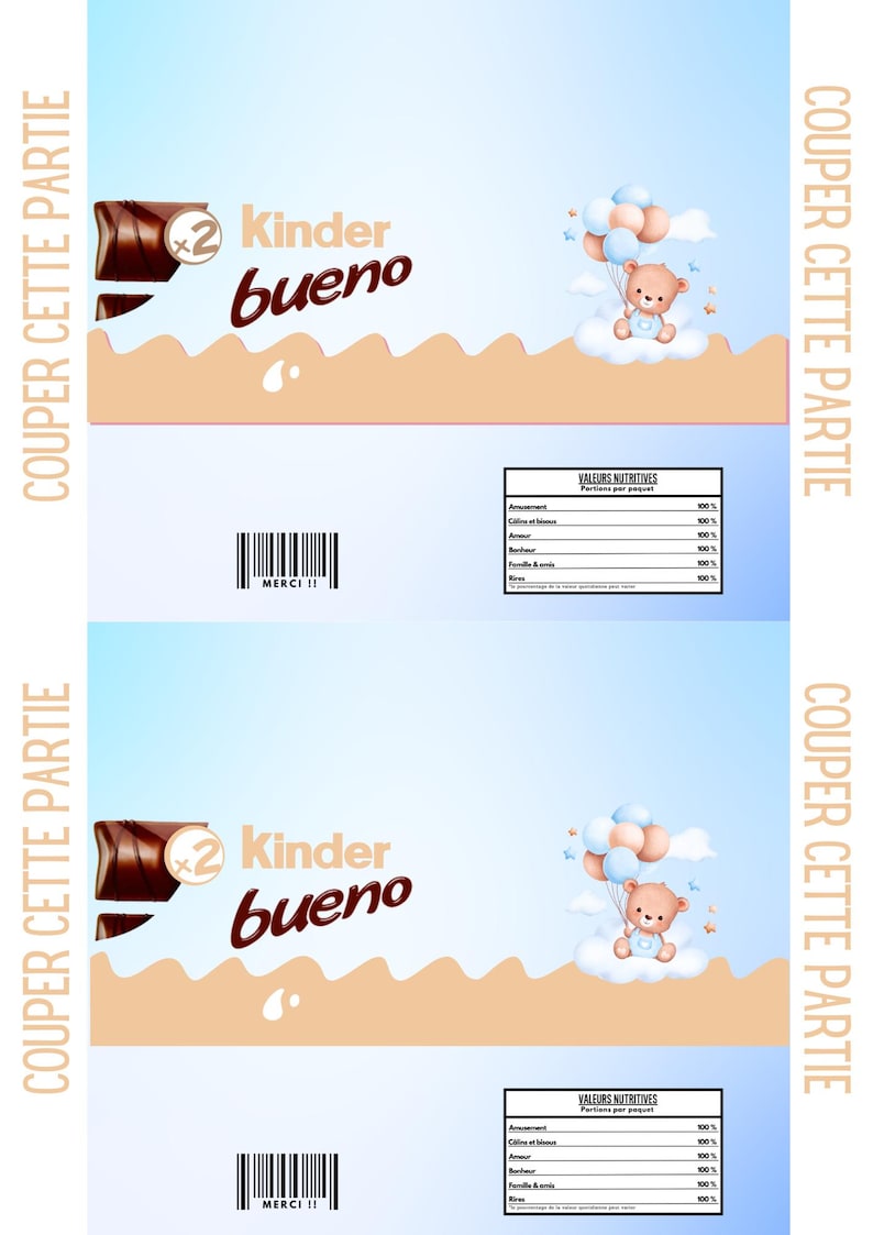 Kinder Bueno Customizable Packaging - Etsy