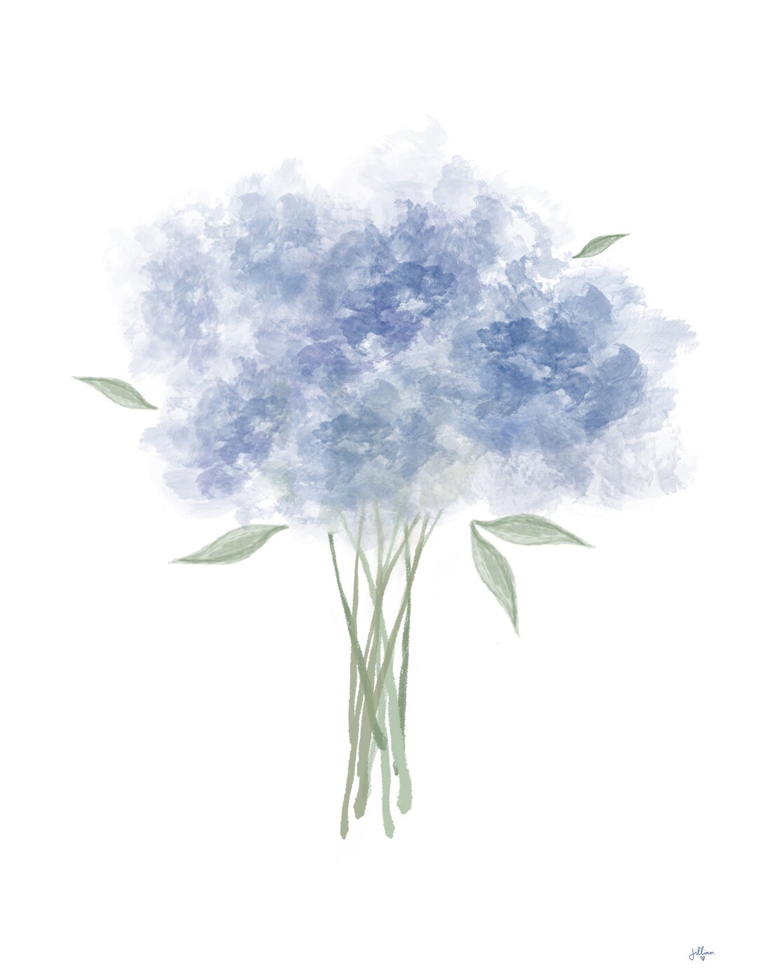 Blue Watercolor Flowers - Etsy
