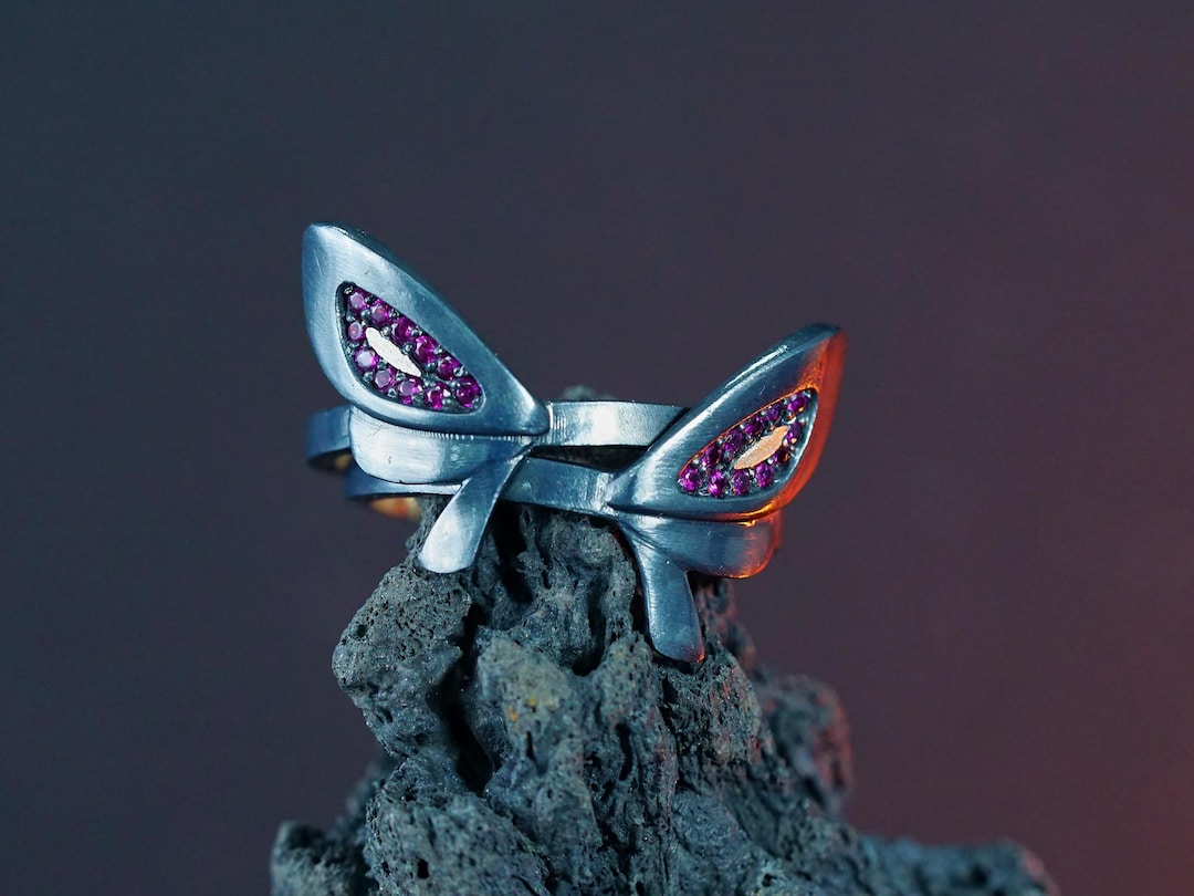 EXCLUSIVE Clove Butterflies Ring, Handmade 950 Silver Valorant Jewelry ...