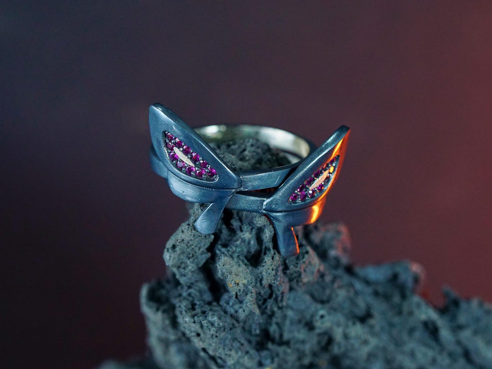 EXCLUSIVE Clove Butterflies Ring, Handmade 950 Silver Valorant Jewelry ...