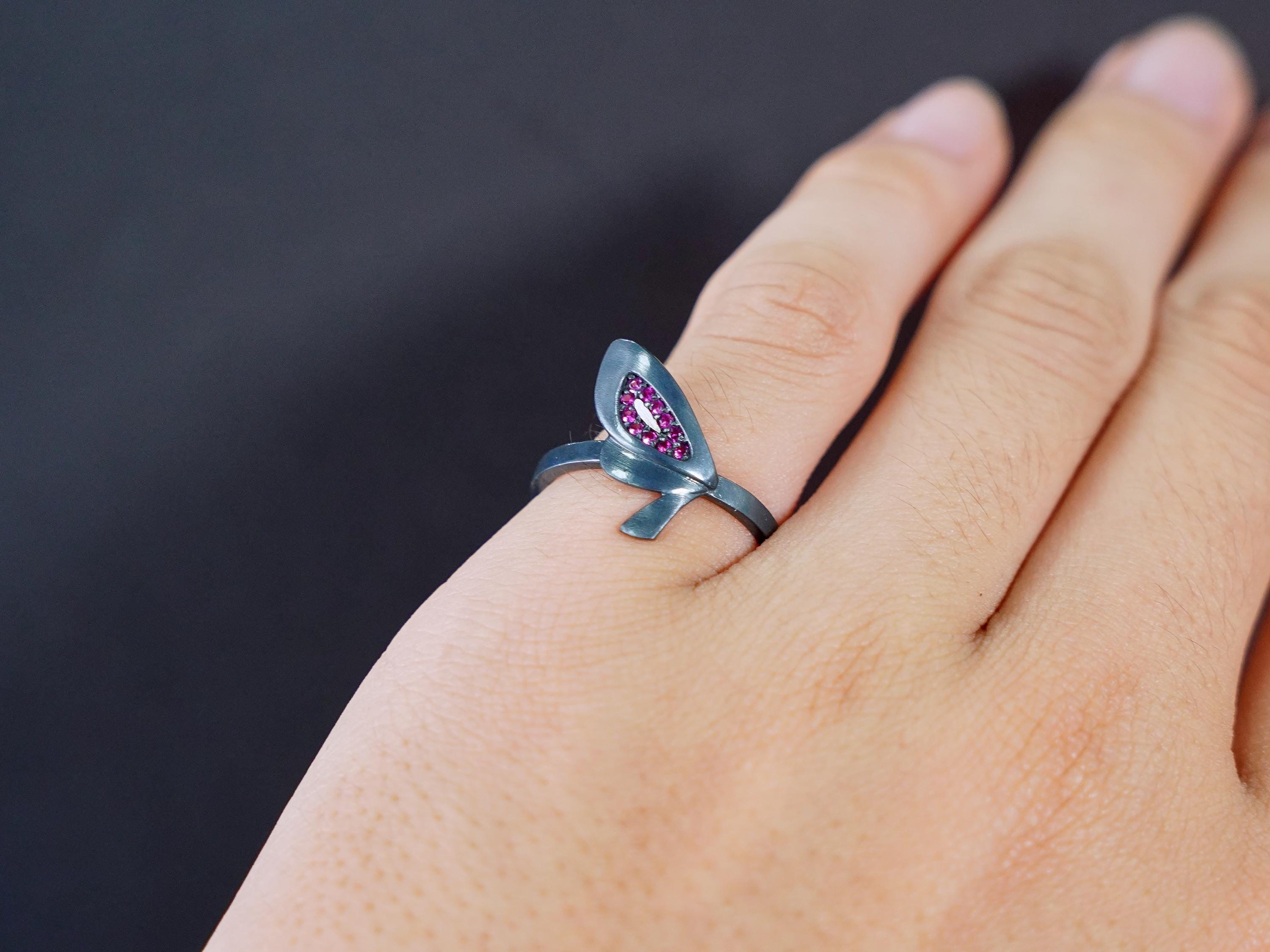 EXCLUSIVE Clove Butterflies Ring, Handmade 950 Silver Valorant Jewelry ...