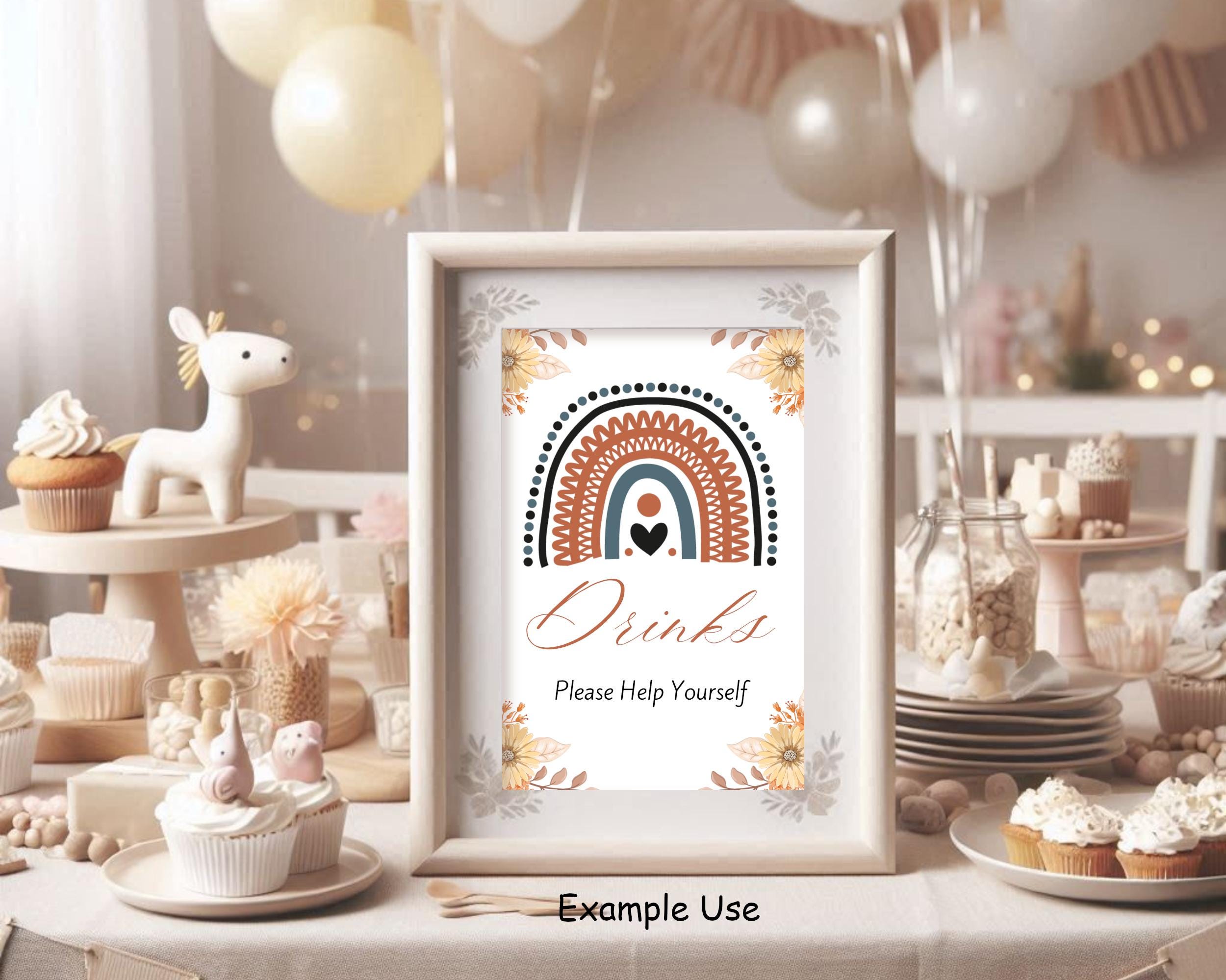 Boho Party Sign Template, Editable Sign, Girls Boho Party, Printable ...