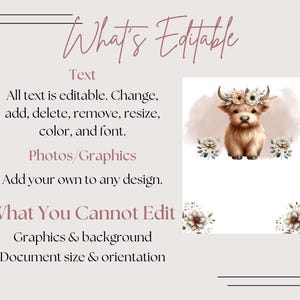 Editable Highland Cow Birthday Sign, Rustic Birthday Sign Template ...