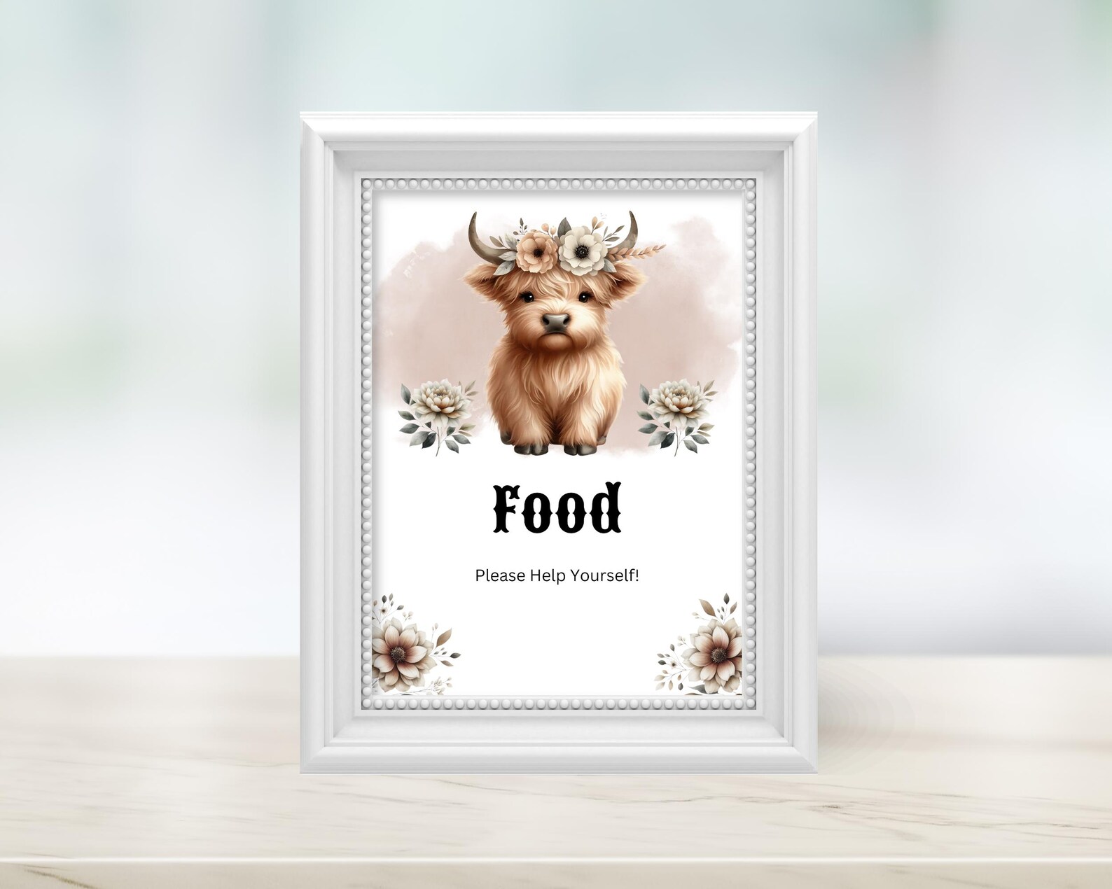 Editable Highland Cow Birthday Sign, Rustic Birthday Sign Template ...