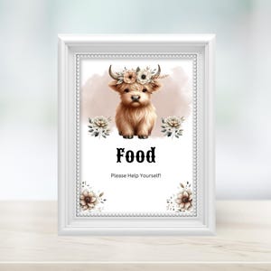 Editable Highland Cow Birthday Sign, Rustic Birthday Sign Template ...