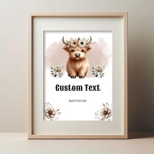 Editable Highland Cow Birthday Sign, Rustic Birthday Sign Template ...