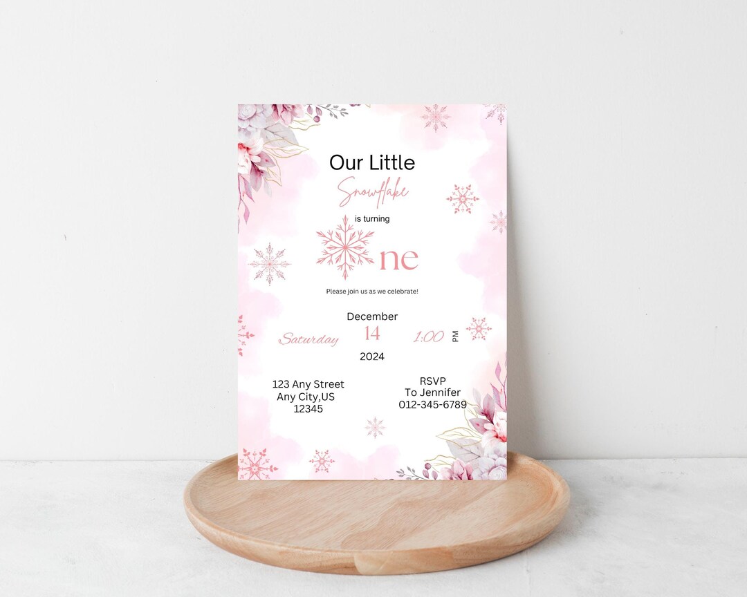 Editable Snowflake Invitation Template, Snowflake Party, Snowflake ...