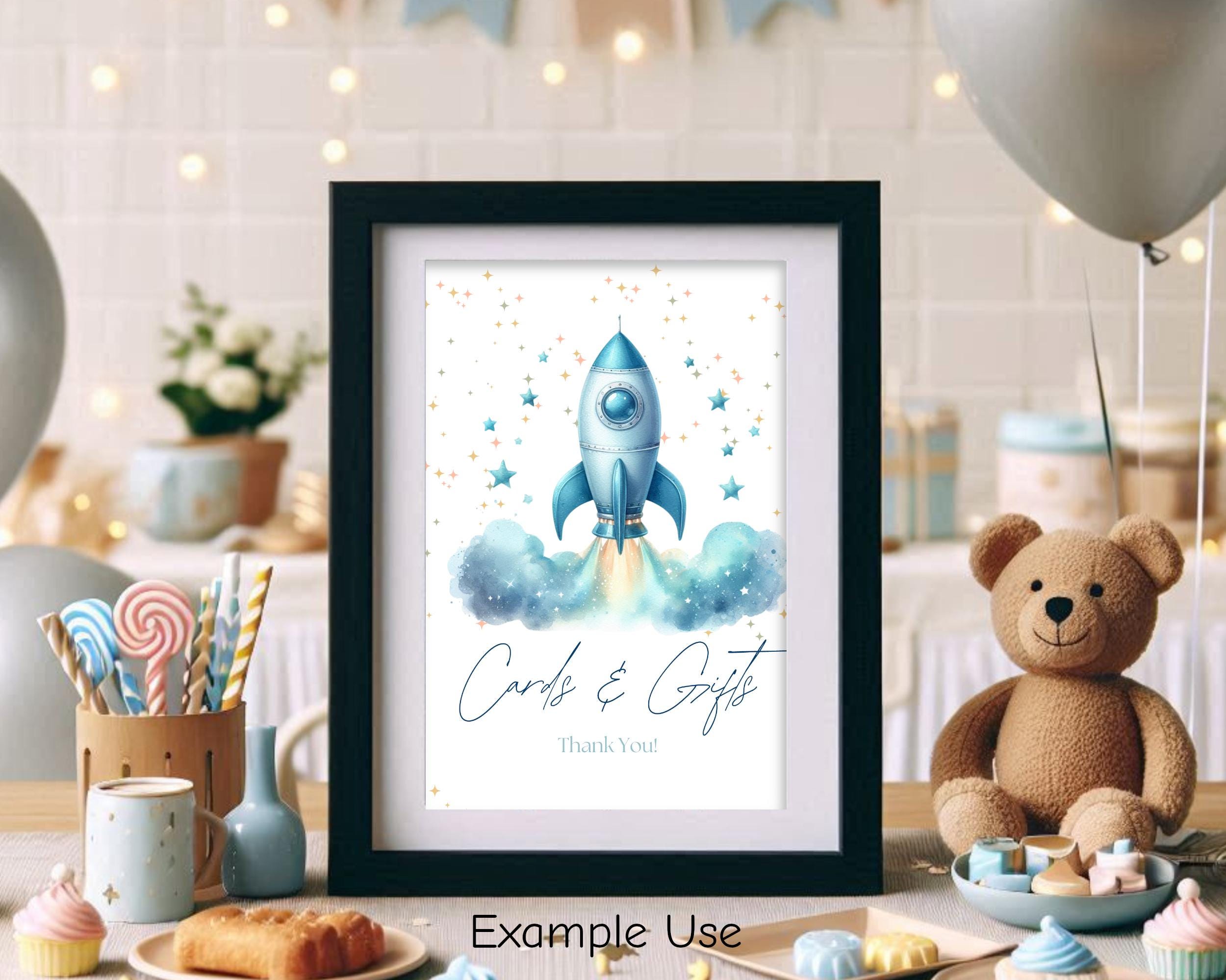 Editable Rocketship Birthday Sign Template, Printable Rocketship Print ...