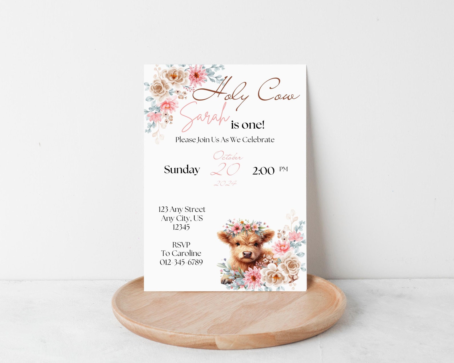 Editable Highland Cow Invitation Template, Highland Cow Invitation ...
