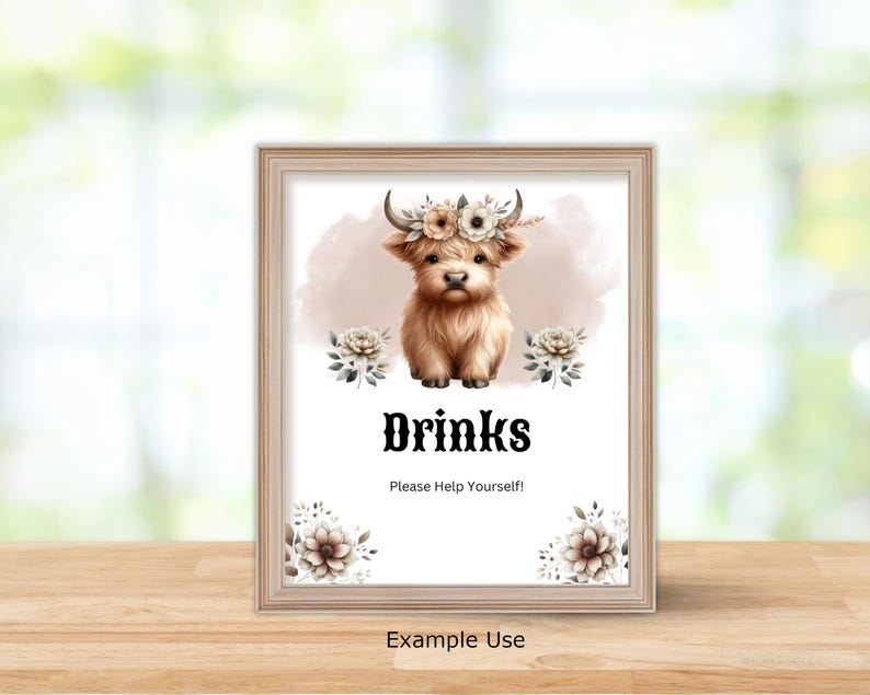 Editable Highland Cow Birthday Sign, Rustic Birthday Sign Template ...