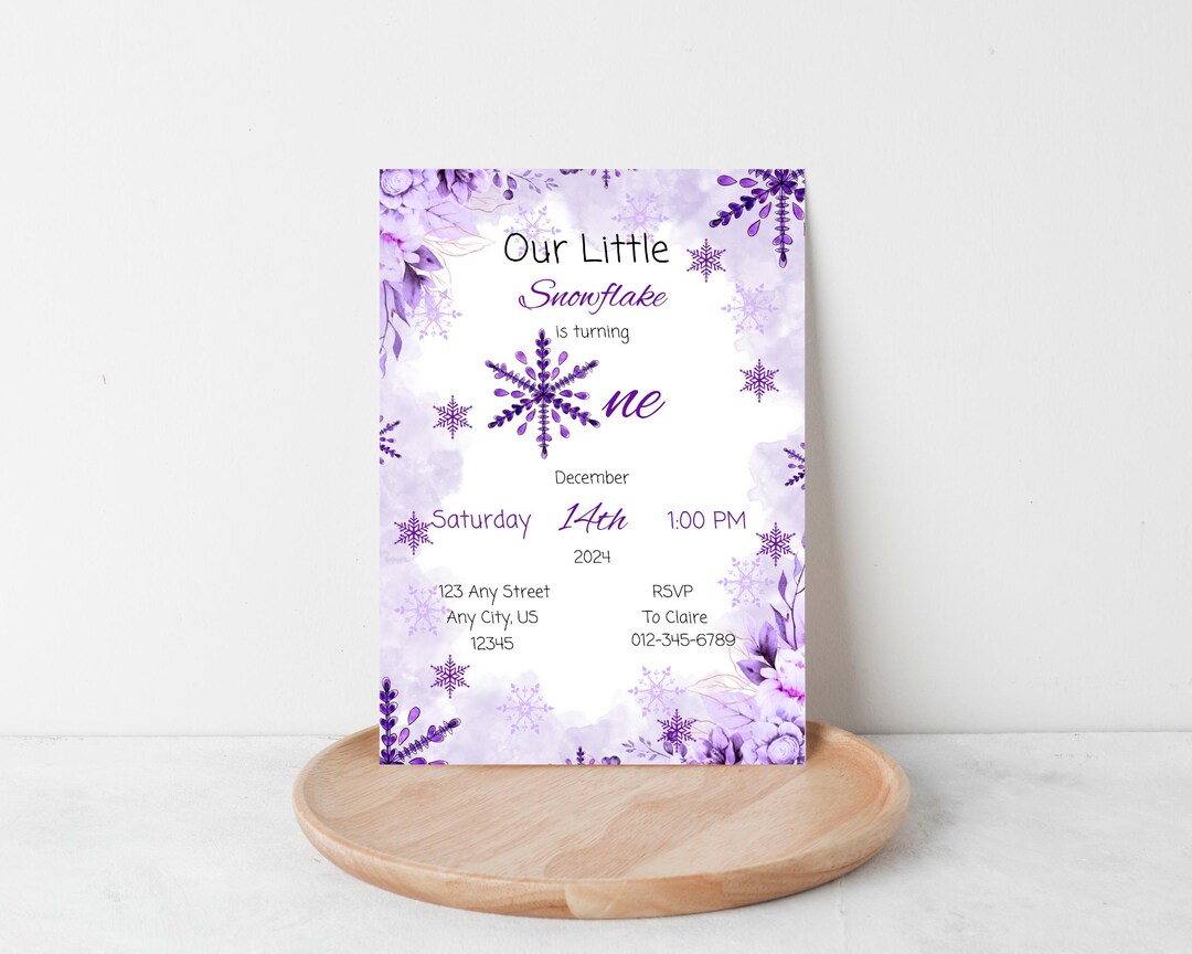 Editable Snowflake Invitation Template, Snowflake Party, Snowflake ...