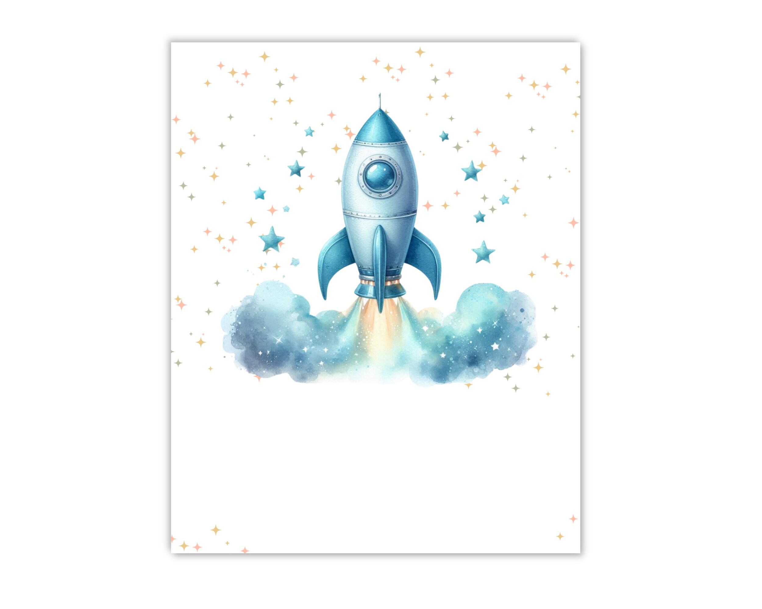 Editable Rocketship Birthday Sign Template, Printable Rocketship Print ...