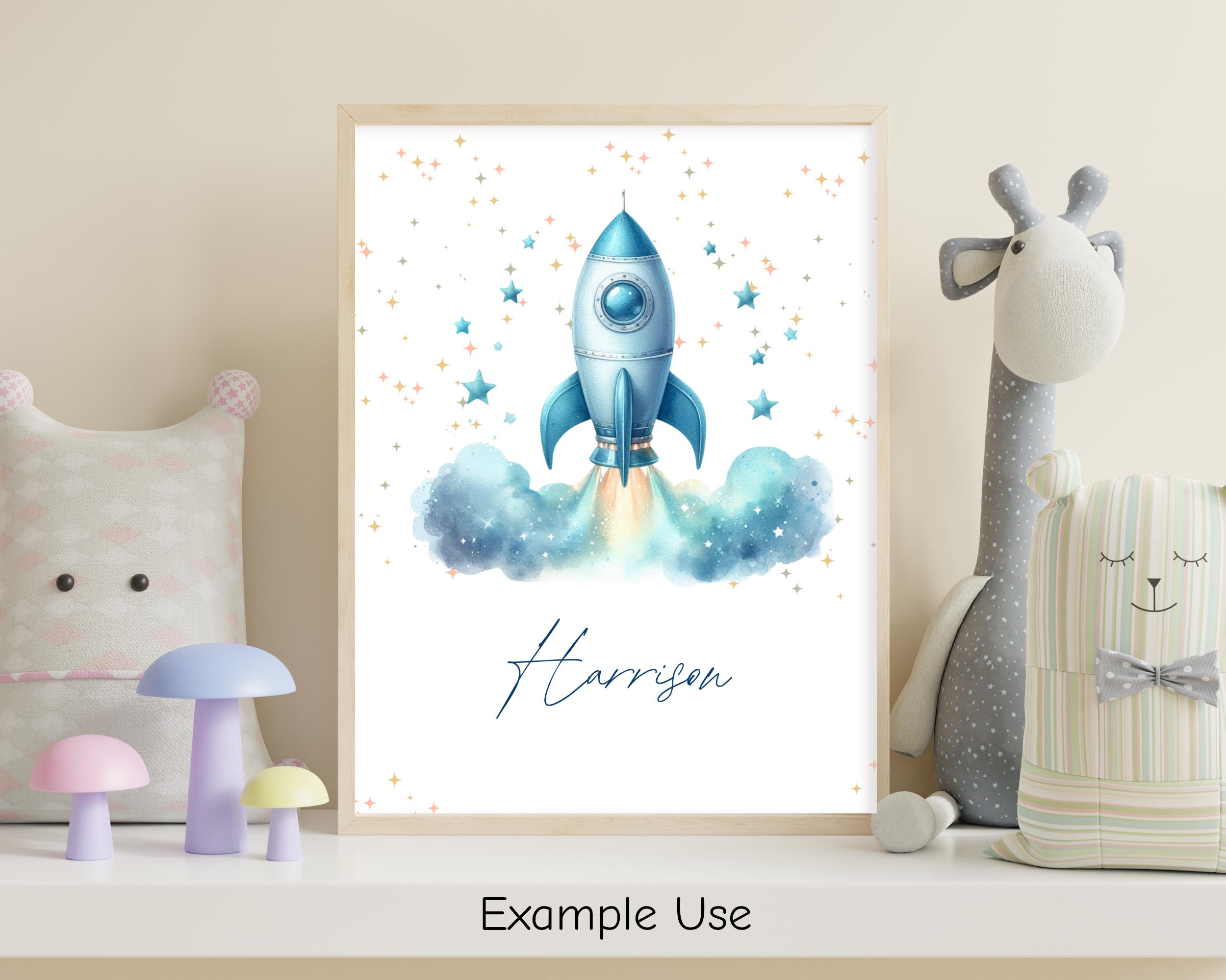 Editable Rocketship Birthday Sign Template, Printable Rocketship Print ...
