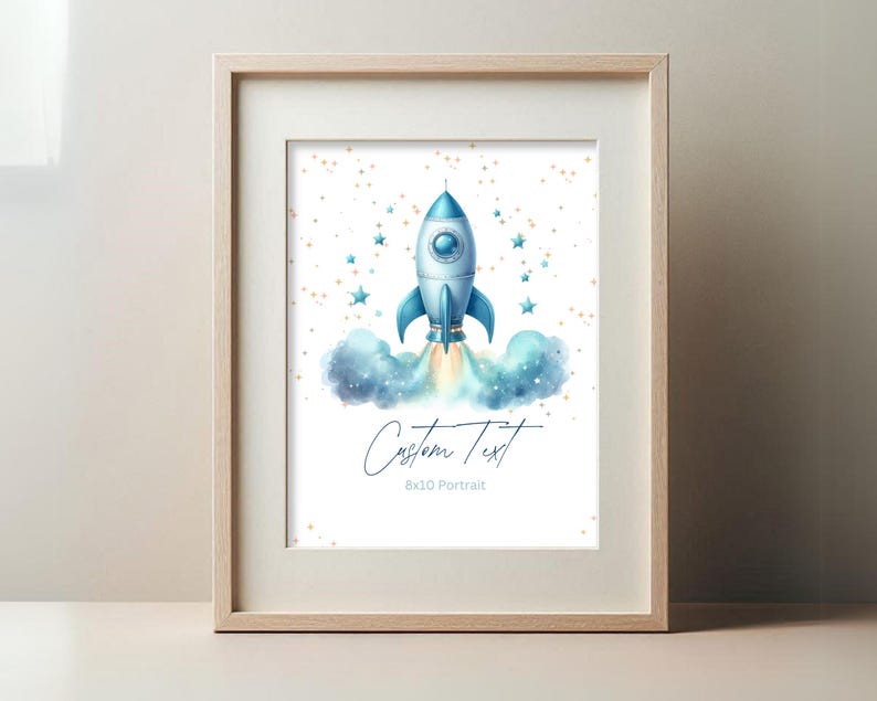 Editable Rocketship Birthday Sign Template, Printable Rocketship Print ...
