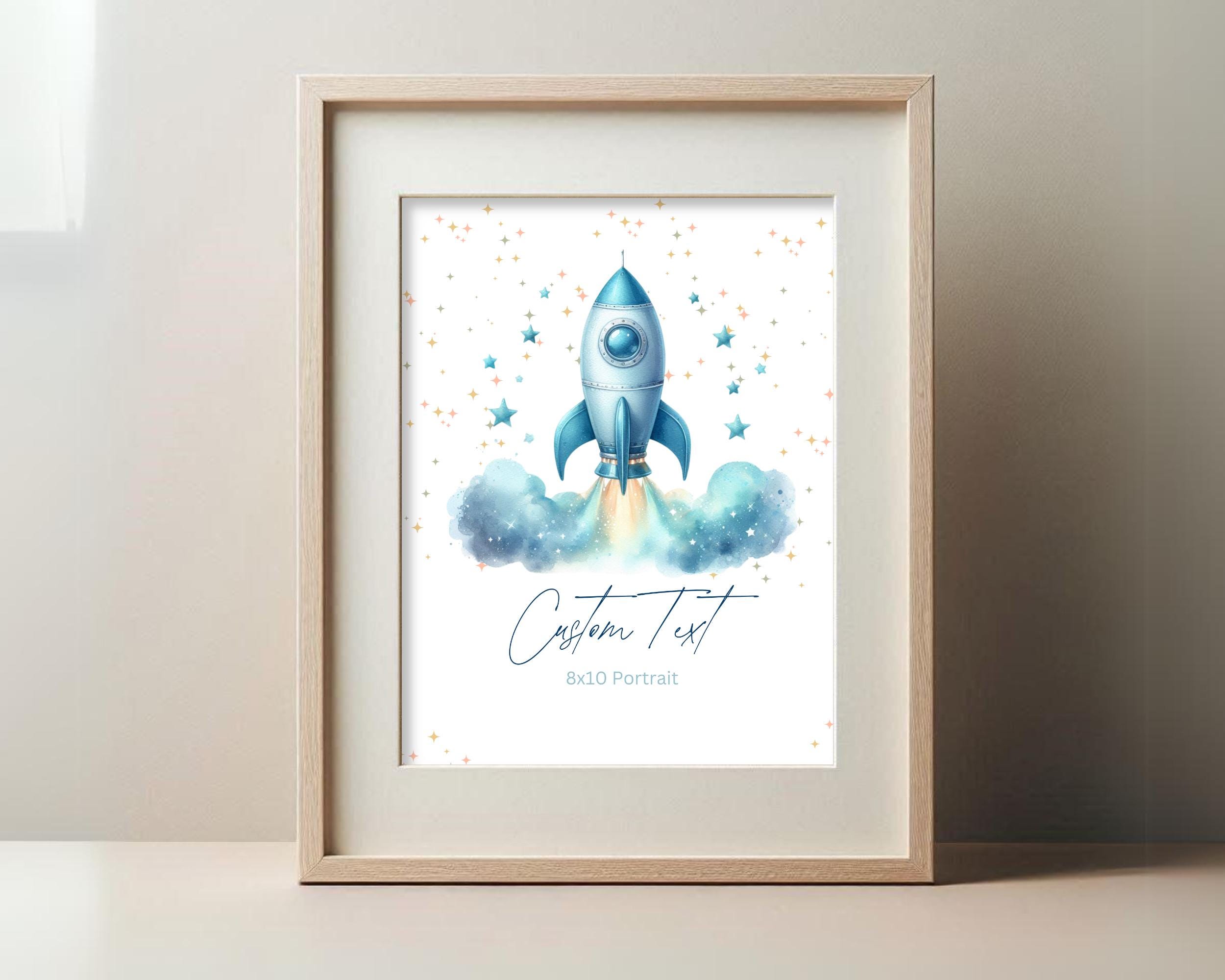 Editable Rocketship Birthday Sign Template, Printable Rocketship Print ...