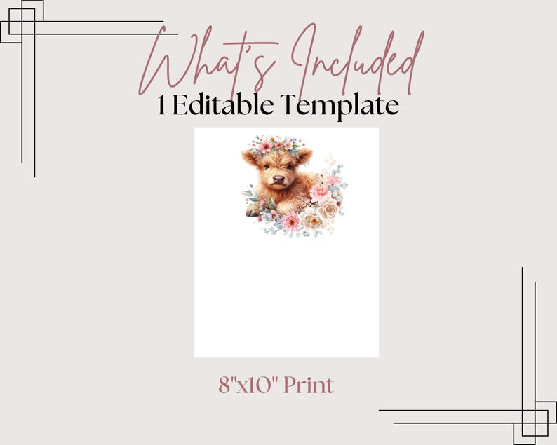 Editable Highland Cow Birthday Sign, Rustic Birthday Sign Template ...