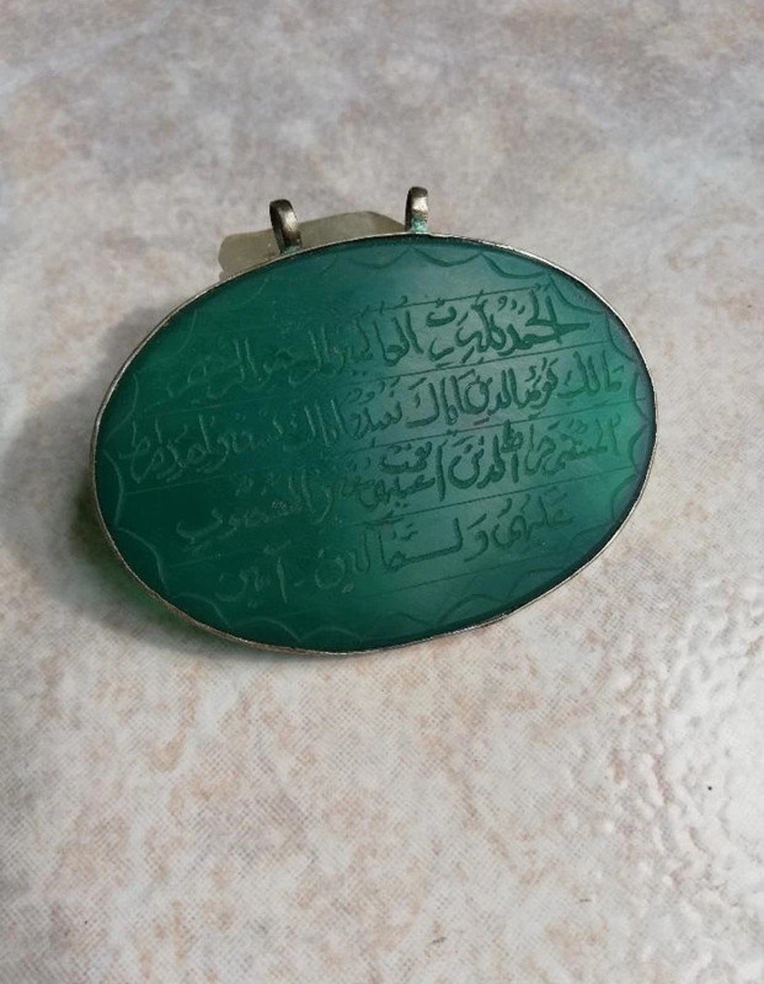 Unique Islamic Pendant Engraved Quran Agate Green Carnelian Talisman ...