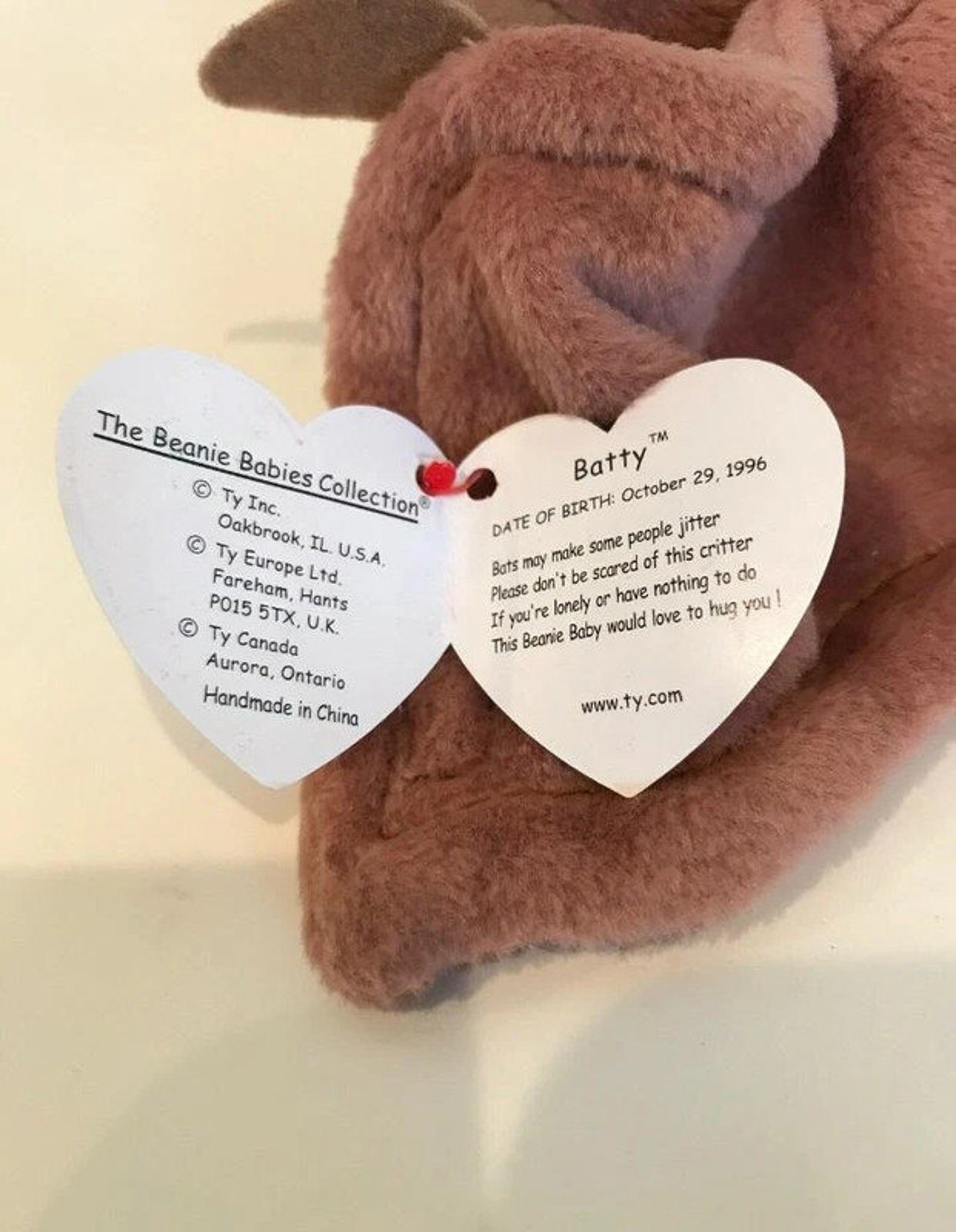 Rare TY Beanie Baby Batty Bat (error Name Tush Tag *fleece*) Oddity - Etsy