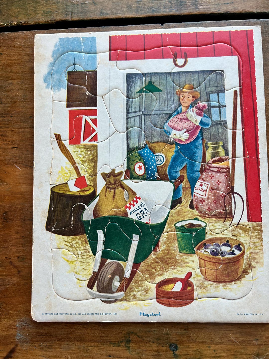 8 by 10 Playskool Farm Puzzle From the 1950's in Great Condition - Etsy