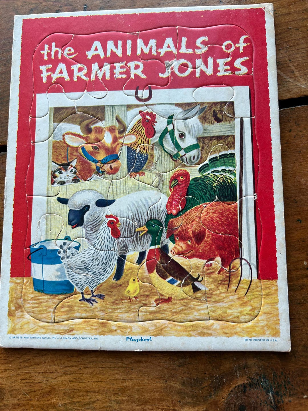 Playskool 8" by 10" Farm Themed Puzzle in Great Condition - Etsy