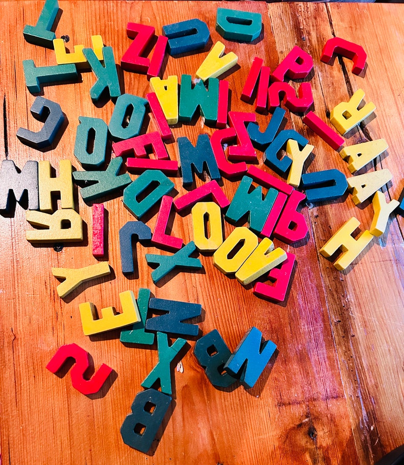 Wooden Colorful Collection of 2 Alphabet Letters - Etsy
