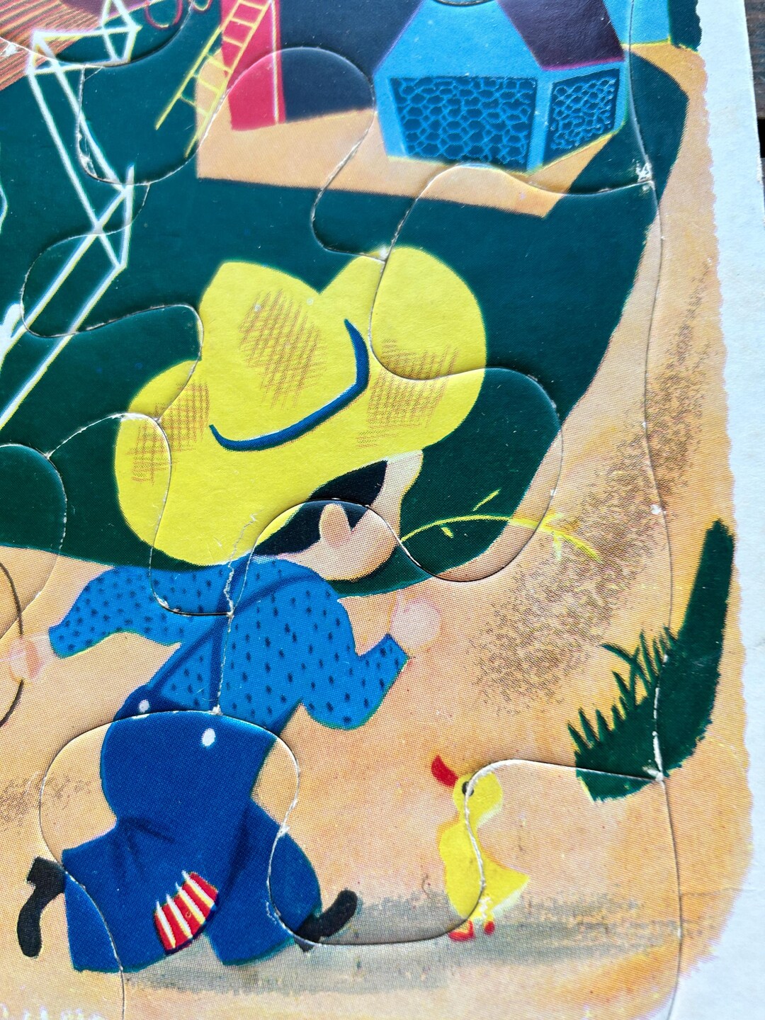 Playskool 8" by 10" Farm Themed Puzzle From the 1950's in Very Good ...