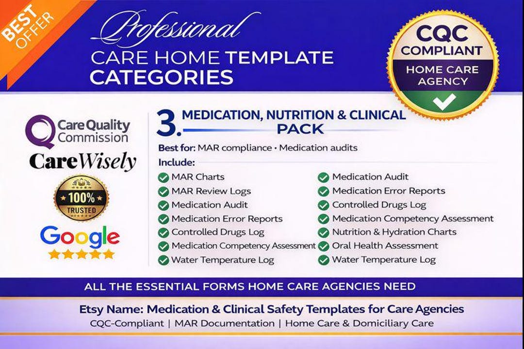 Medication & Clinical Safety Templates for Care Agencies (UK) | MAR and ...