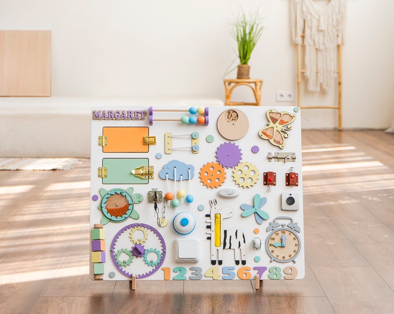 Montessori Wooden Busy Board, Activity Boards, Sensory Boards, Learning ...