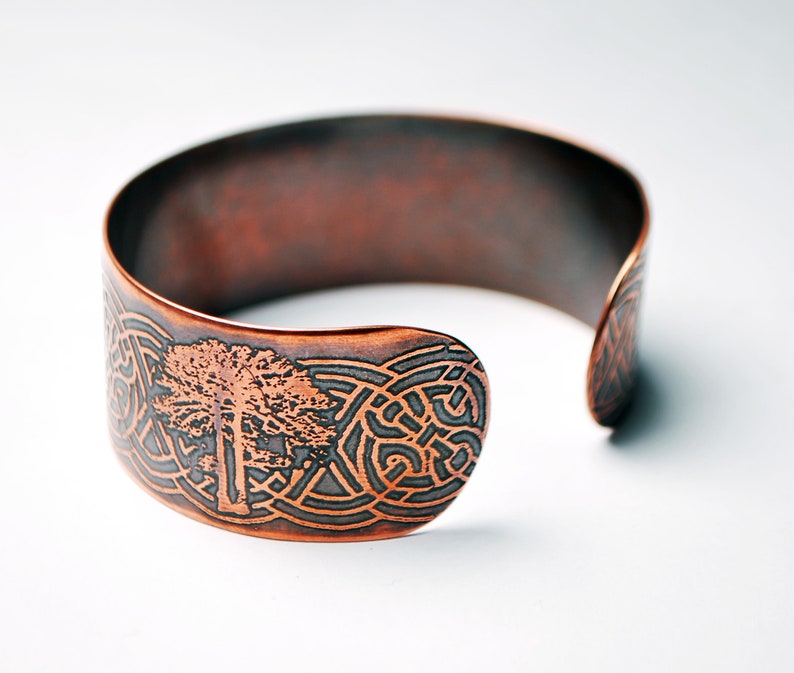 Copper Trees Bracelet Celtic Tree Knotwork Copper Cuff | Etsy