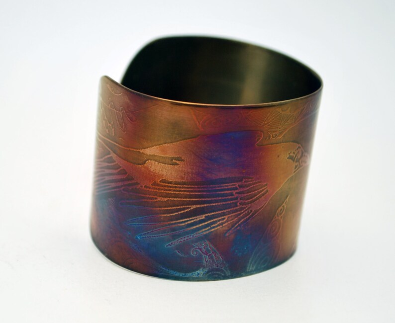 Coloured Steel Raven Cuff Multi Coloured Stainless Steel - Etsy