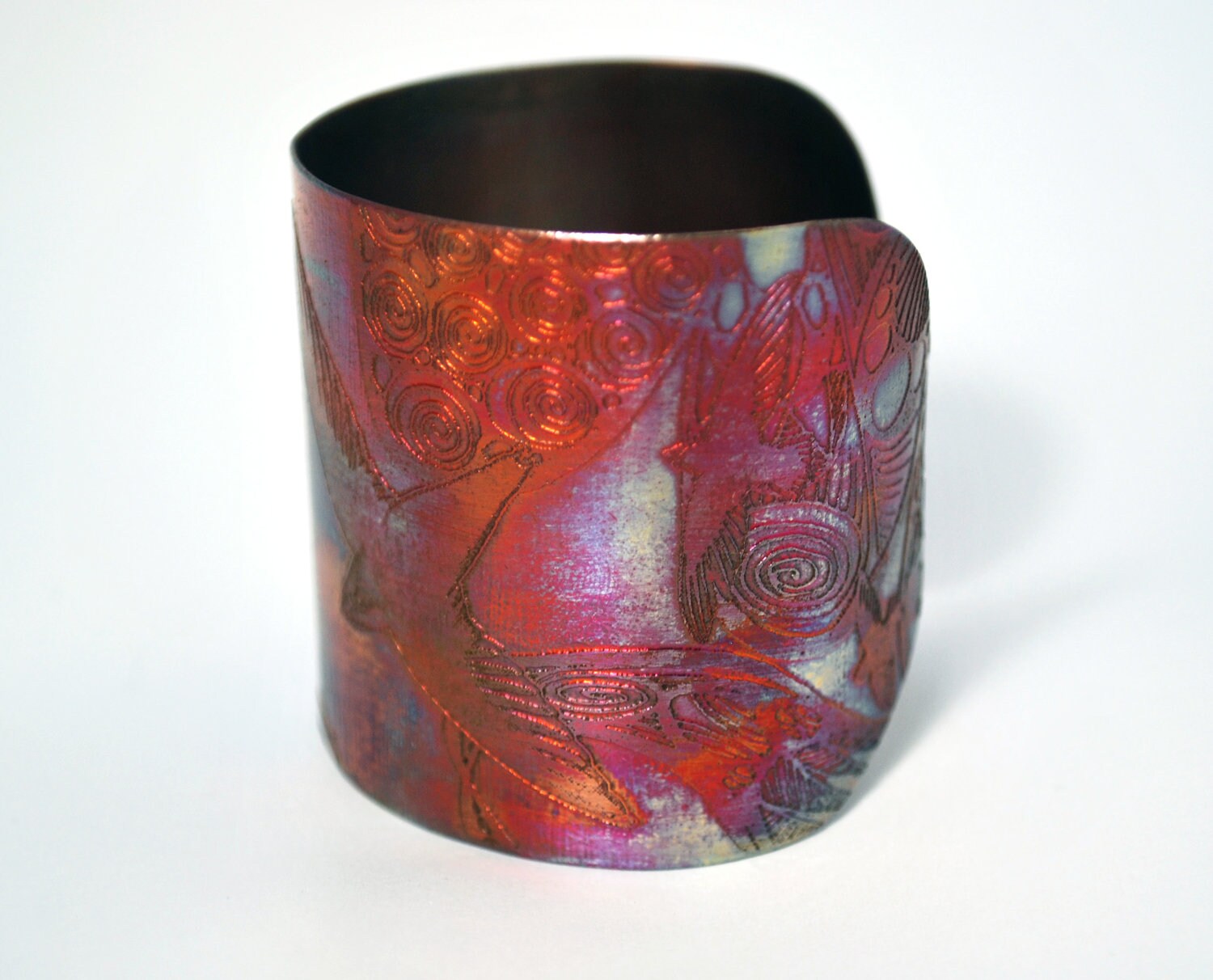 Etched Copper Swift Swallow Cuff Bracelet - Etsy