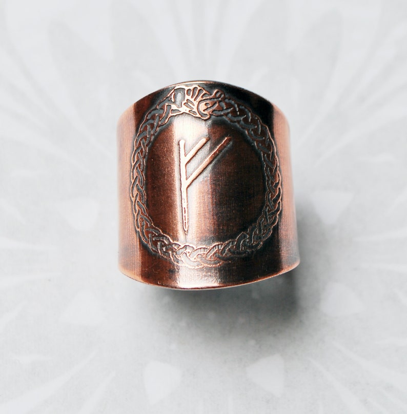 Copper Rune Rings Viking Futhark Ring Runes Shield Ring - Etsy