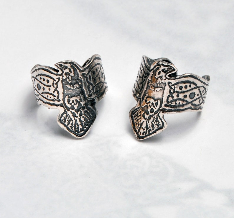 Silver Raven Ear Cuff Celtic Ravens Jewelry Corvid Cuff - Etsy