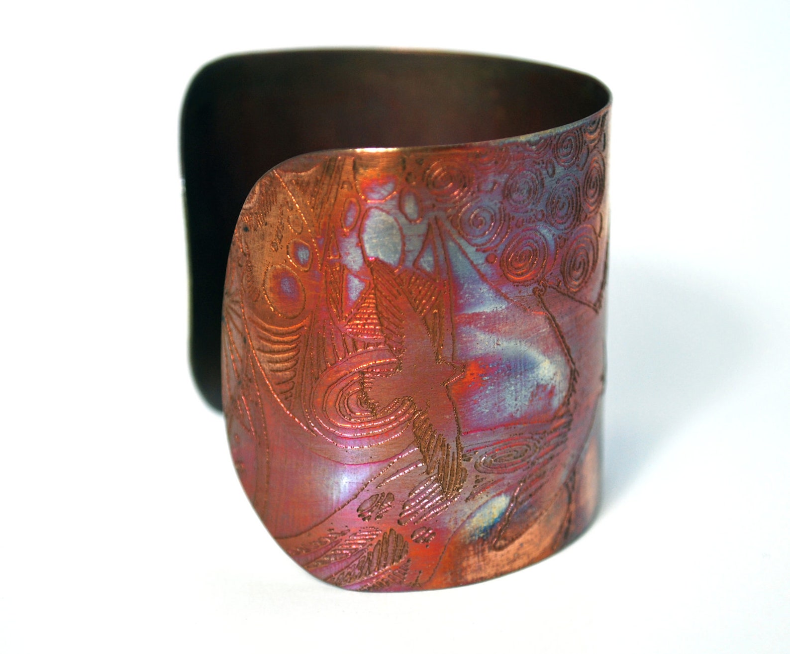 Etched Copper Swift Swallow Cuff Bracelet - Etsy