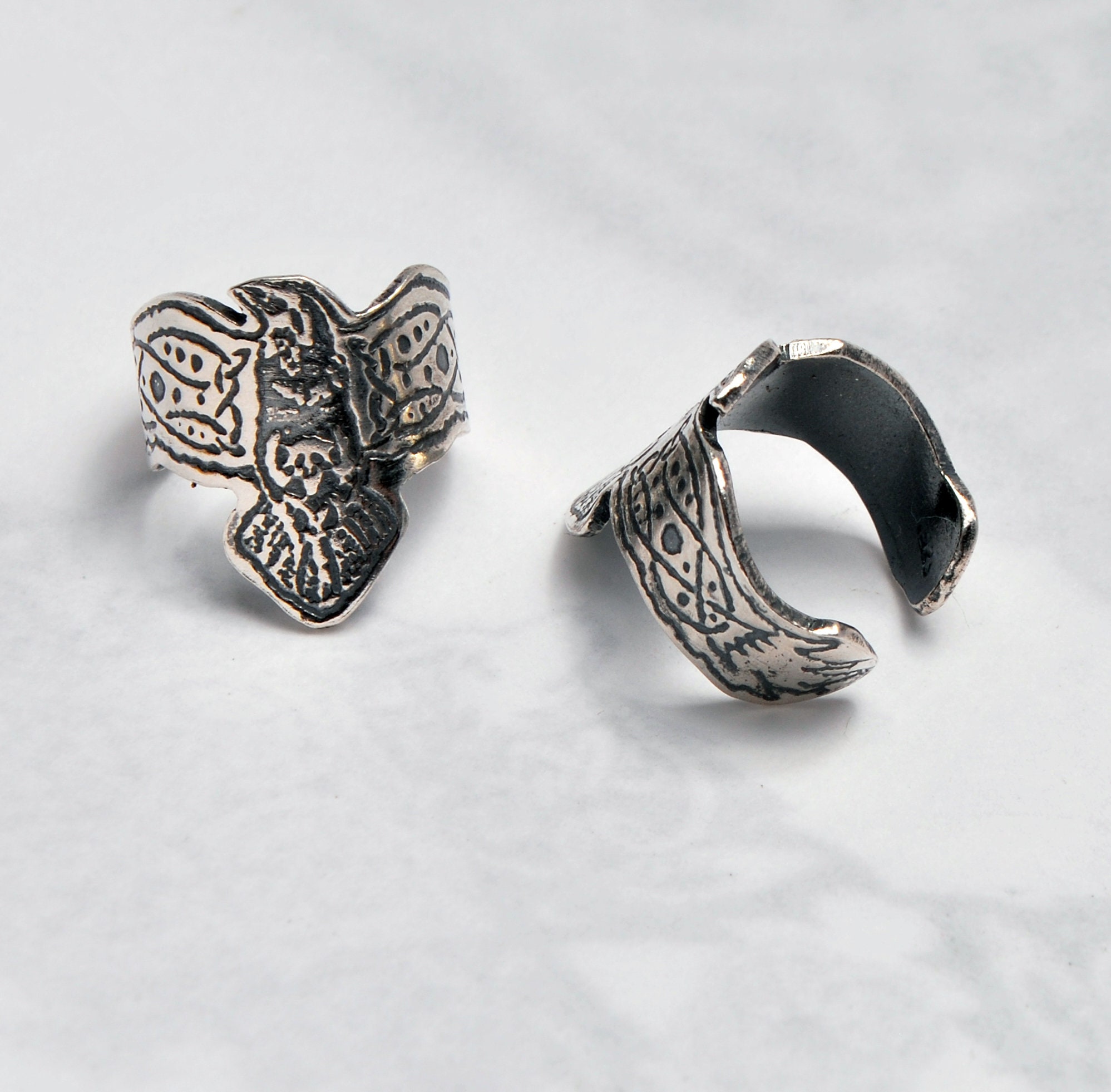 Silver Raven Ear Cuff Celtic Ravens Jewelry Corvid Cuff - Etsy