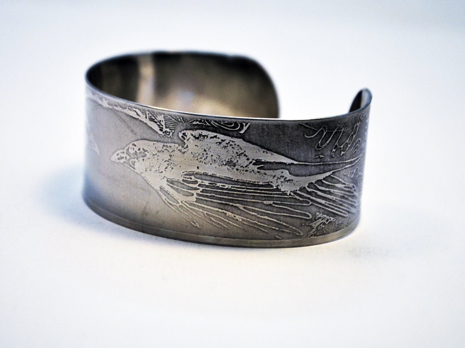 Steel Raven Cuff Stainless Steel Bangle Medium Surgical - Etsy