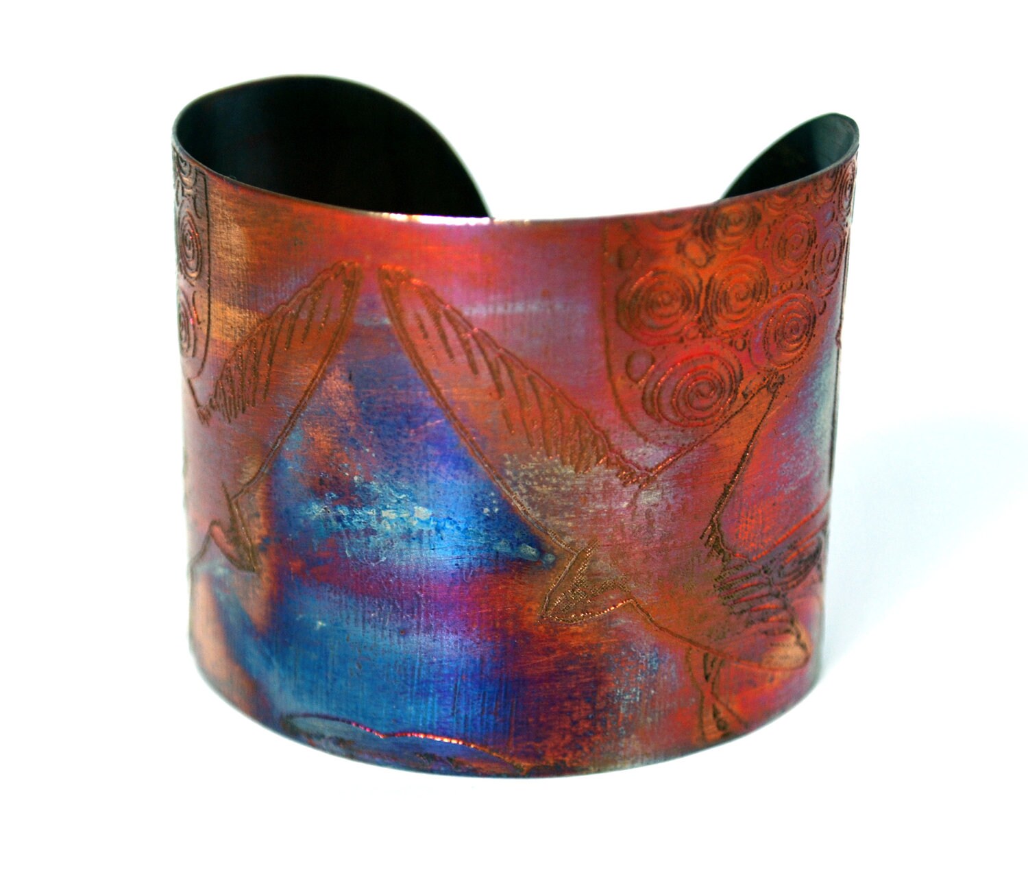 Etched Copper Swift Swallow Cuff Bracelet - Etsy