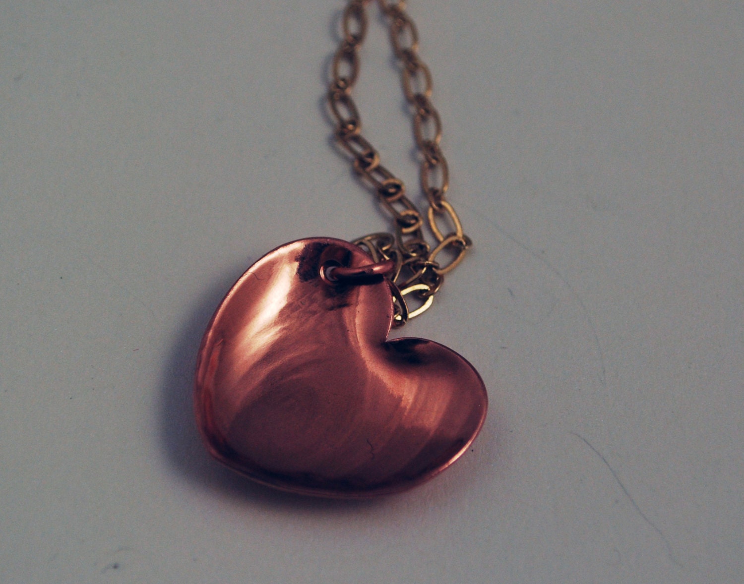 Etched Copper Pendant Heart Valentine Pendant on Brass - Etsy
