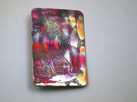 Copper Rook Brooch Heat Coloured Crow Pin | Etsy