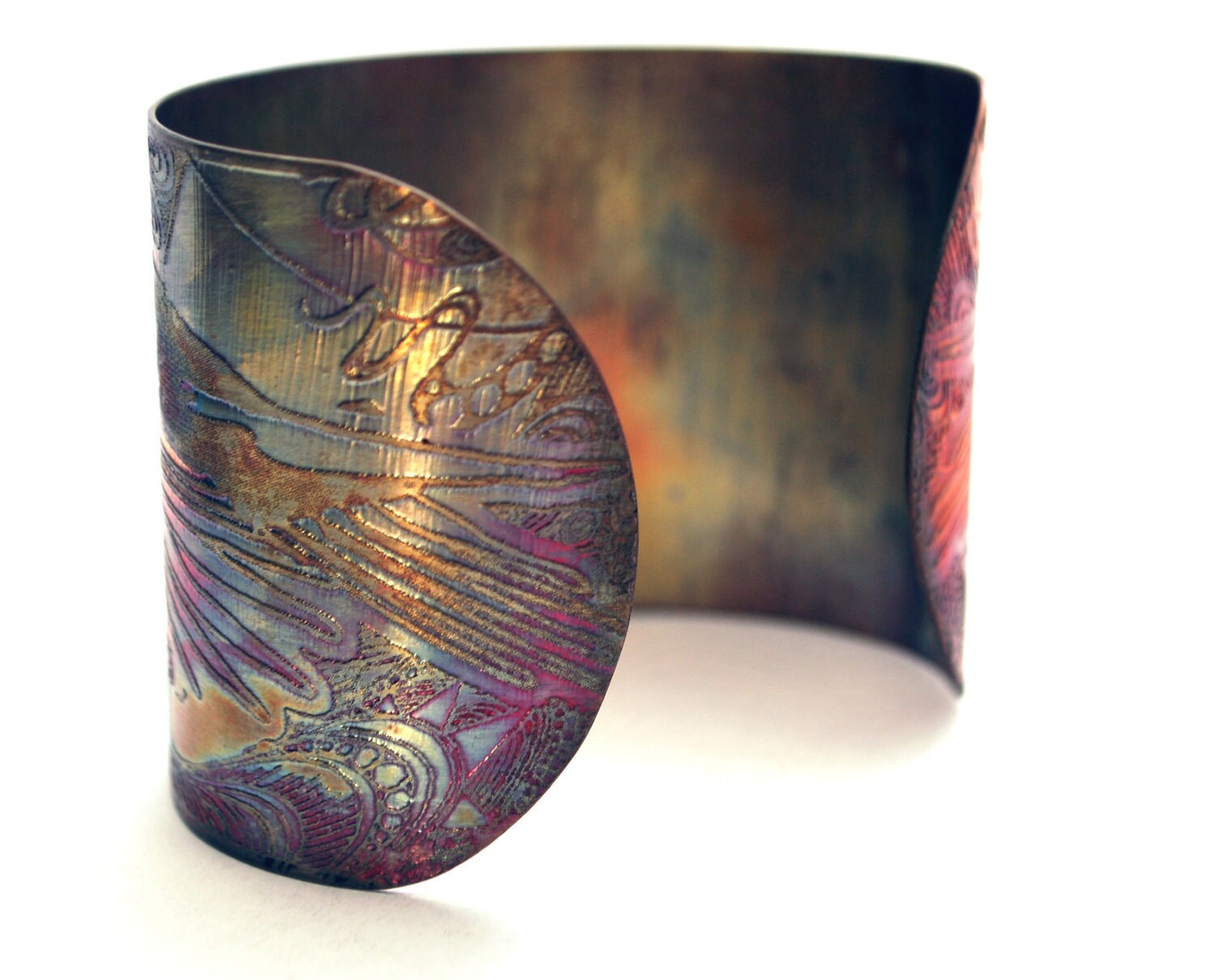Etched Copper Crow Raven Cuff Bracelet - Etsy